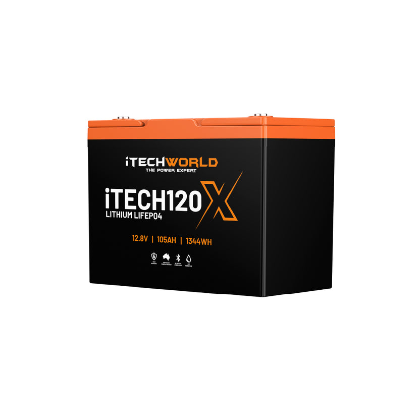 iTECH120X Deep Cycle Lithium Battery with Bluetooth LiFePO4 105Ah