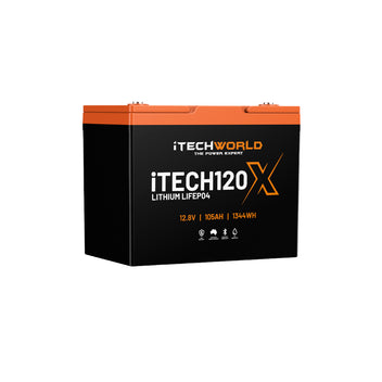iTECH120X Deep Cycle Lithium Battery with Bluetooth LiFePO4 105Ah