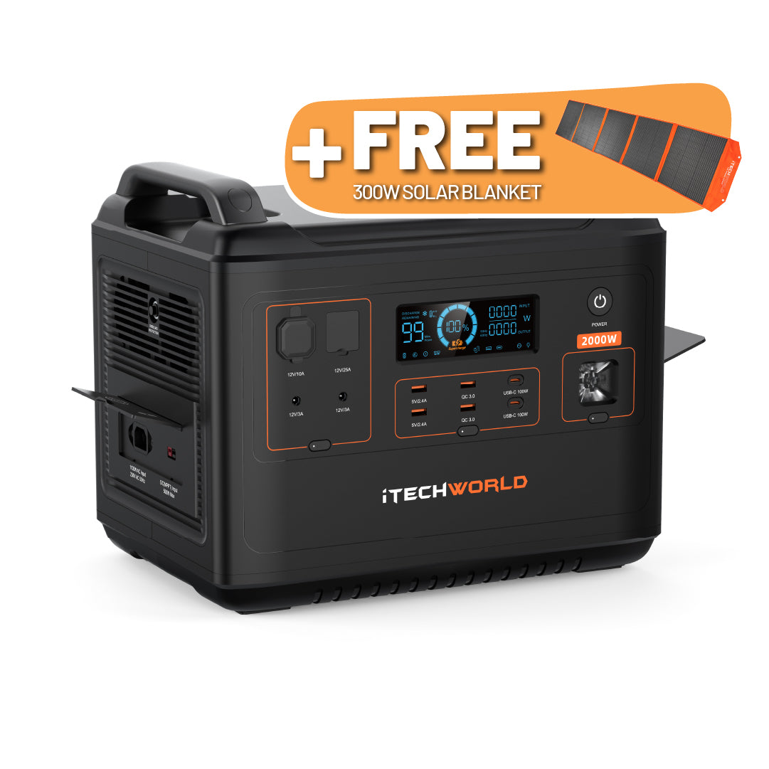 Elite Solar Generator Kit - PS2000 and 300W Solar Blanket