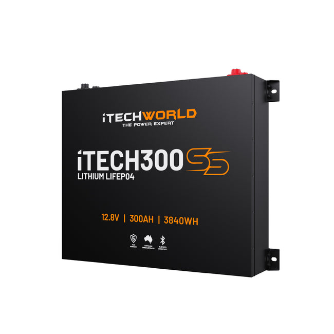 iTECH300SS Super Slim Deep Cycle Lithium Battery with Bluetooth LiFePO4 ...