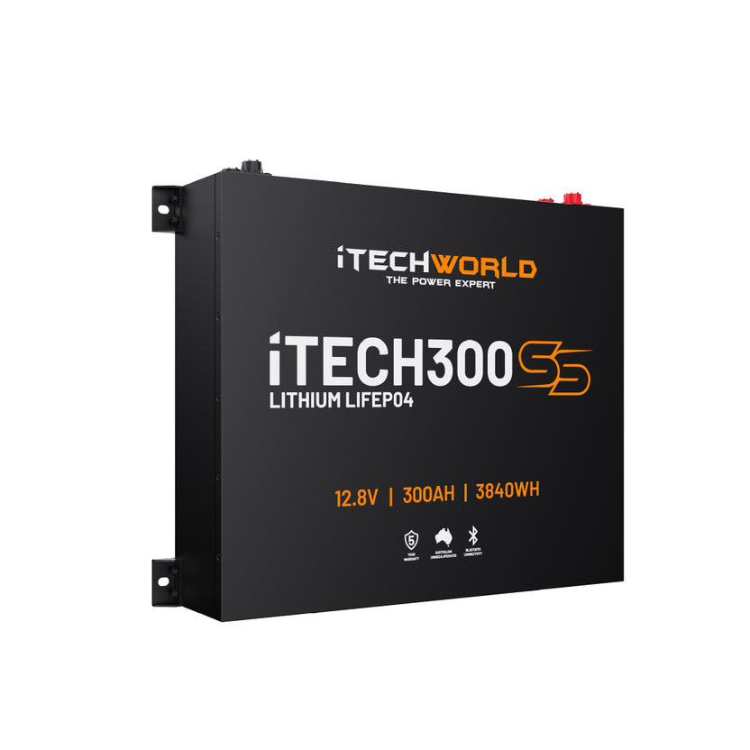iTECH300SS Super Slim Deep Cycle Lithium Battery with Bluetooth LiFePO4 ...