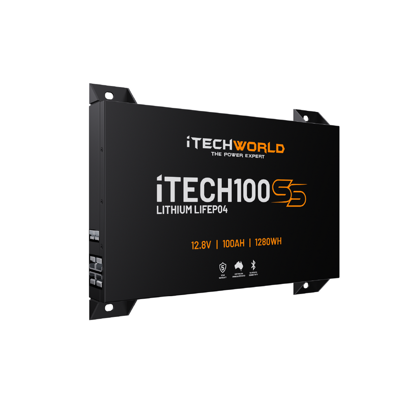 iTECH100SS Super Slim Deep Cycle Lithium Battery with Bluetooth LiFePO4 100Ah