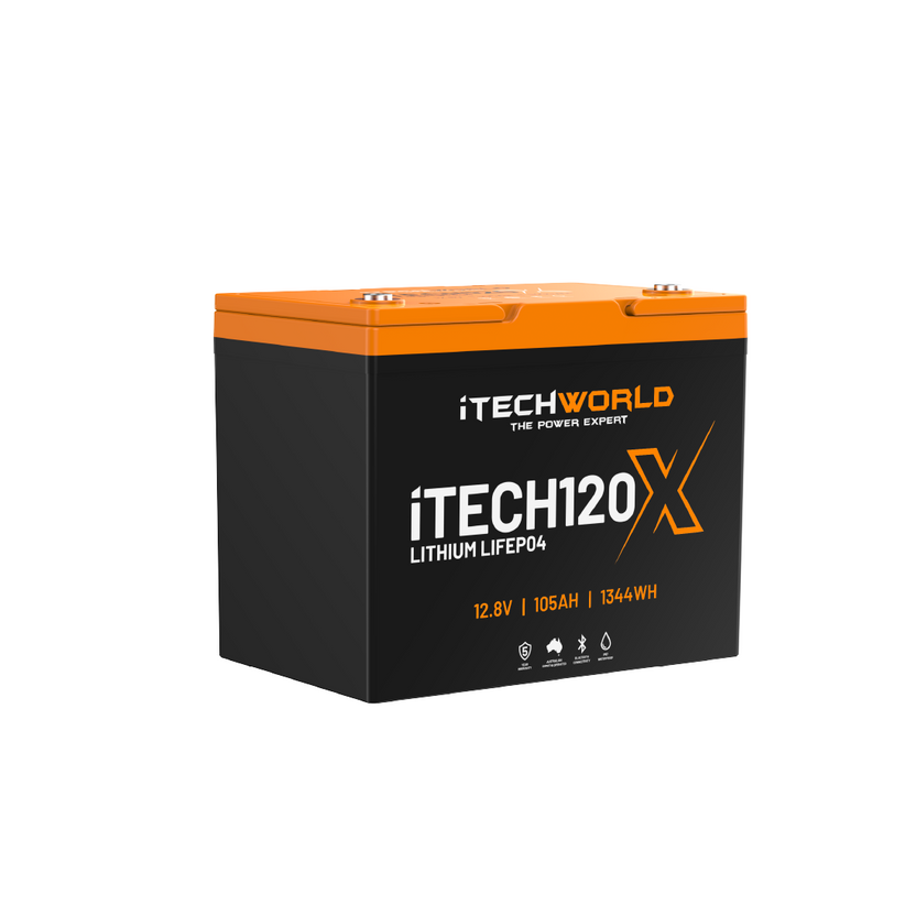 iTECH120X Deep Cycle Lithium Battery with Bluetooth LiFePO4 105Ah ...