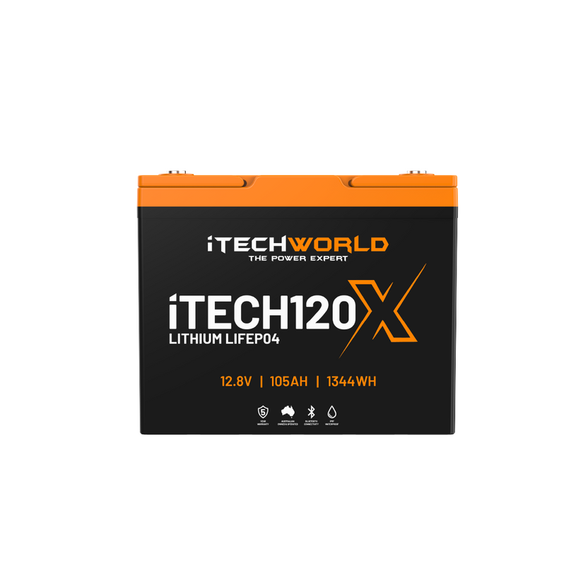 iTECH120X Deep Cycle Lithium Battery with Bluetooth LiFePO4 105Ah ...