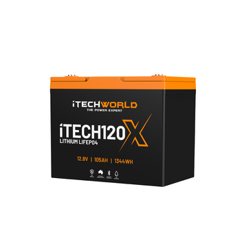 iTECH120X Deep Cycle Lithium Battery with Bluetooth LiFePO4 105Ah ...