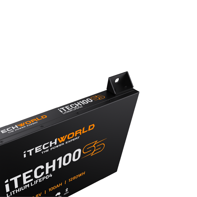 iTECH100SS Super Slim Deep Cycle Lithium Battery with Bluetooth LiFePO4 ...