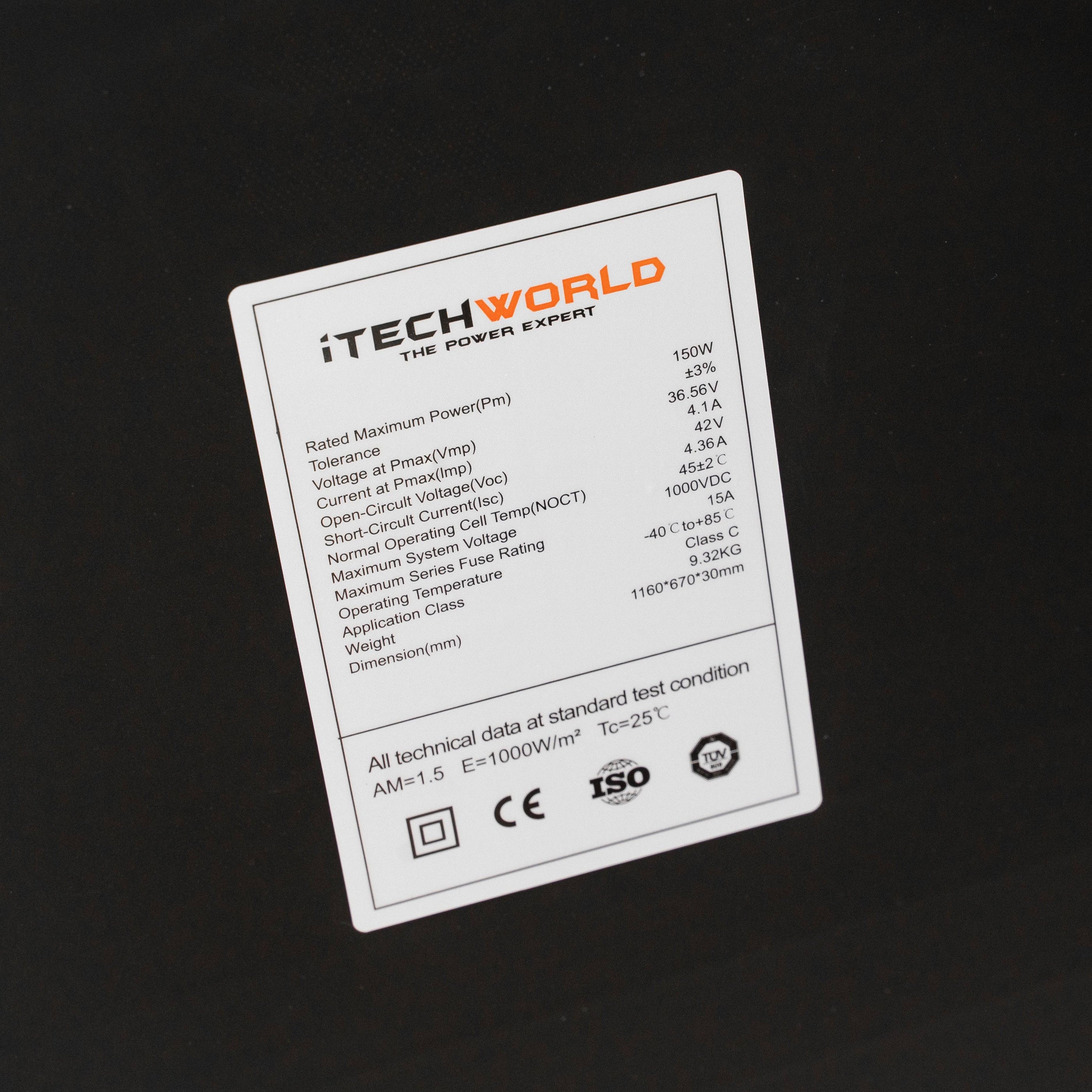 iTechworld 150W Hard Frame Solar Panel 42V/49V