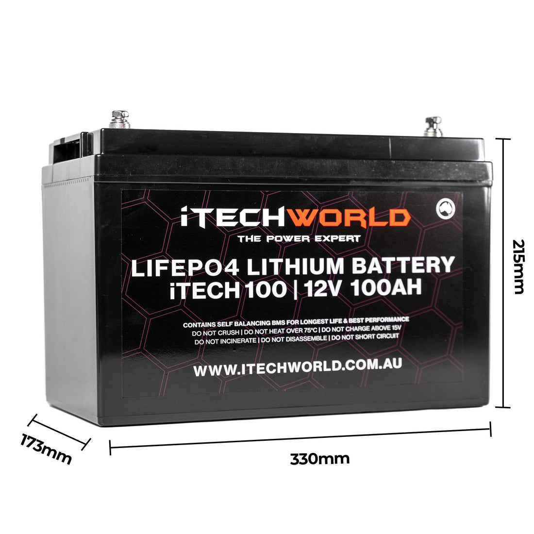 iTECH100 Deep Cycle Lithium Battery LiFePO4 100Ah